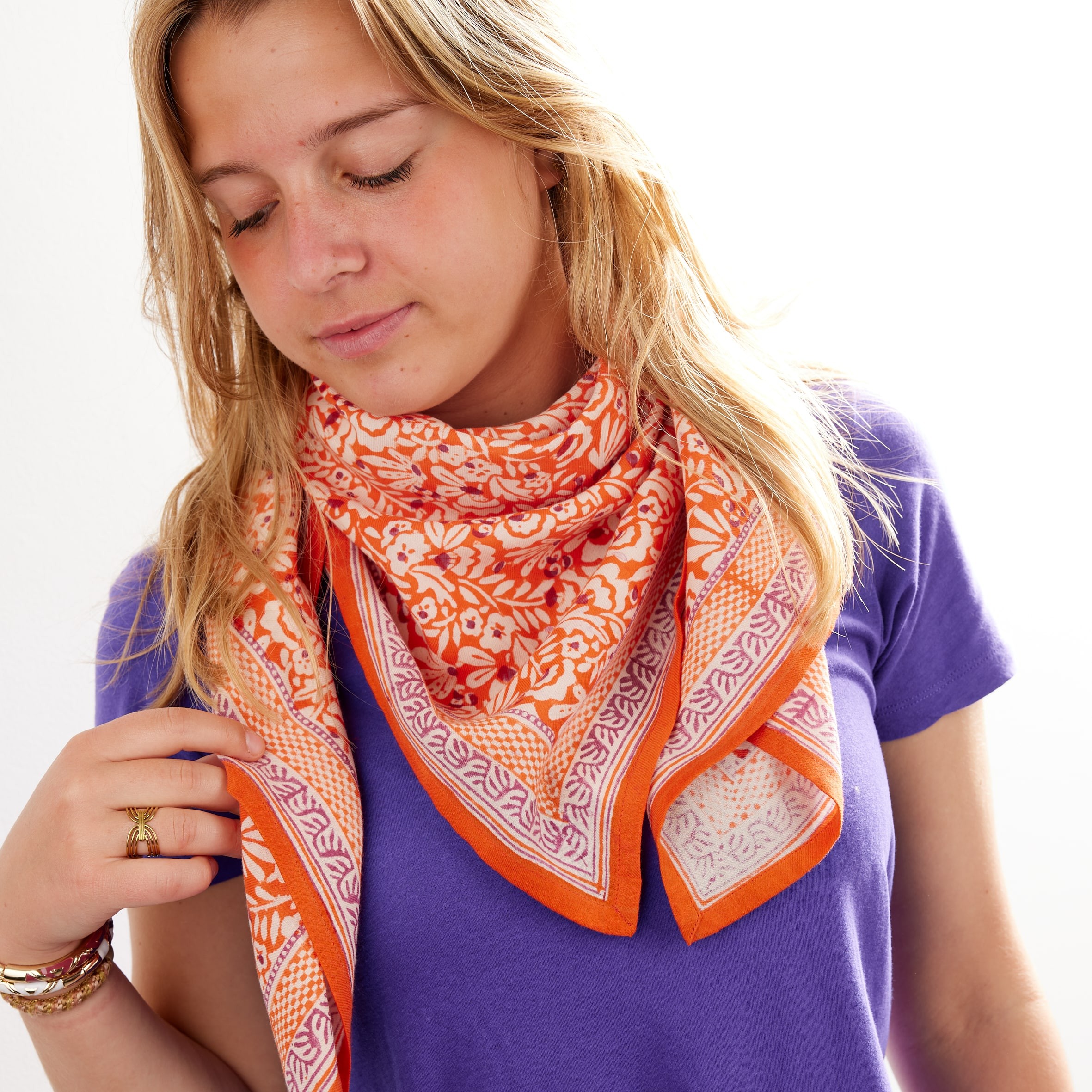 Indian Scarf Iris Clémentine - Bonheur du Jour