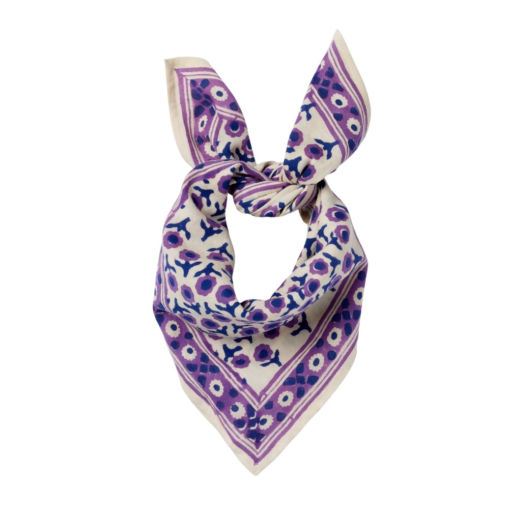 Foulard imprimé fleurs indiennes au block print Kid - Bonheur du Jour