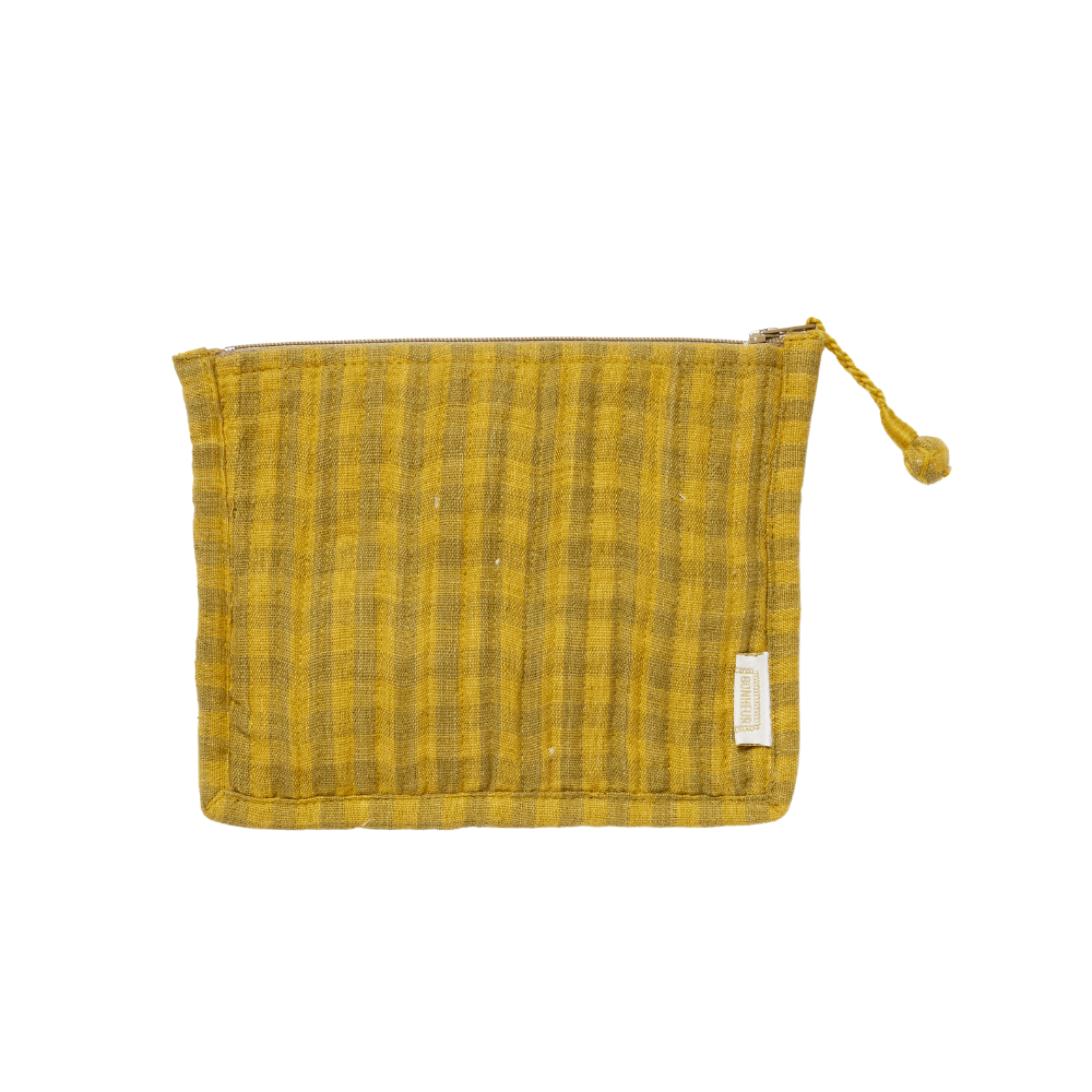 Small Pouch - Vichy Olive - Bonheur Du Jour