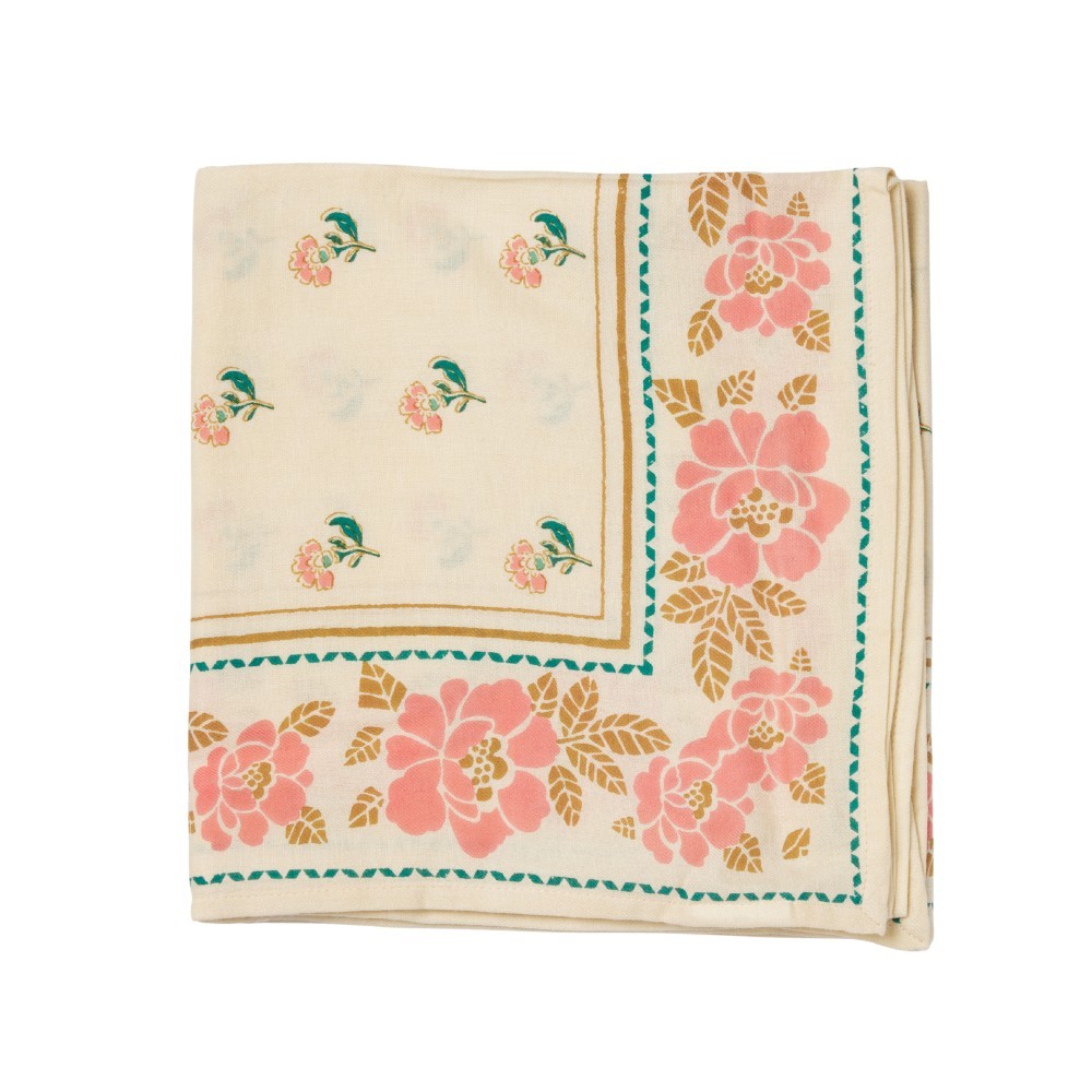 Foulard imprimé fleurs indiennes au block print Adulte - Bonheur du Jour