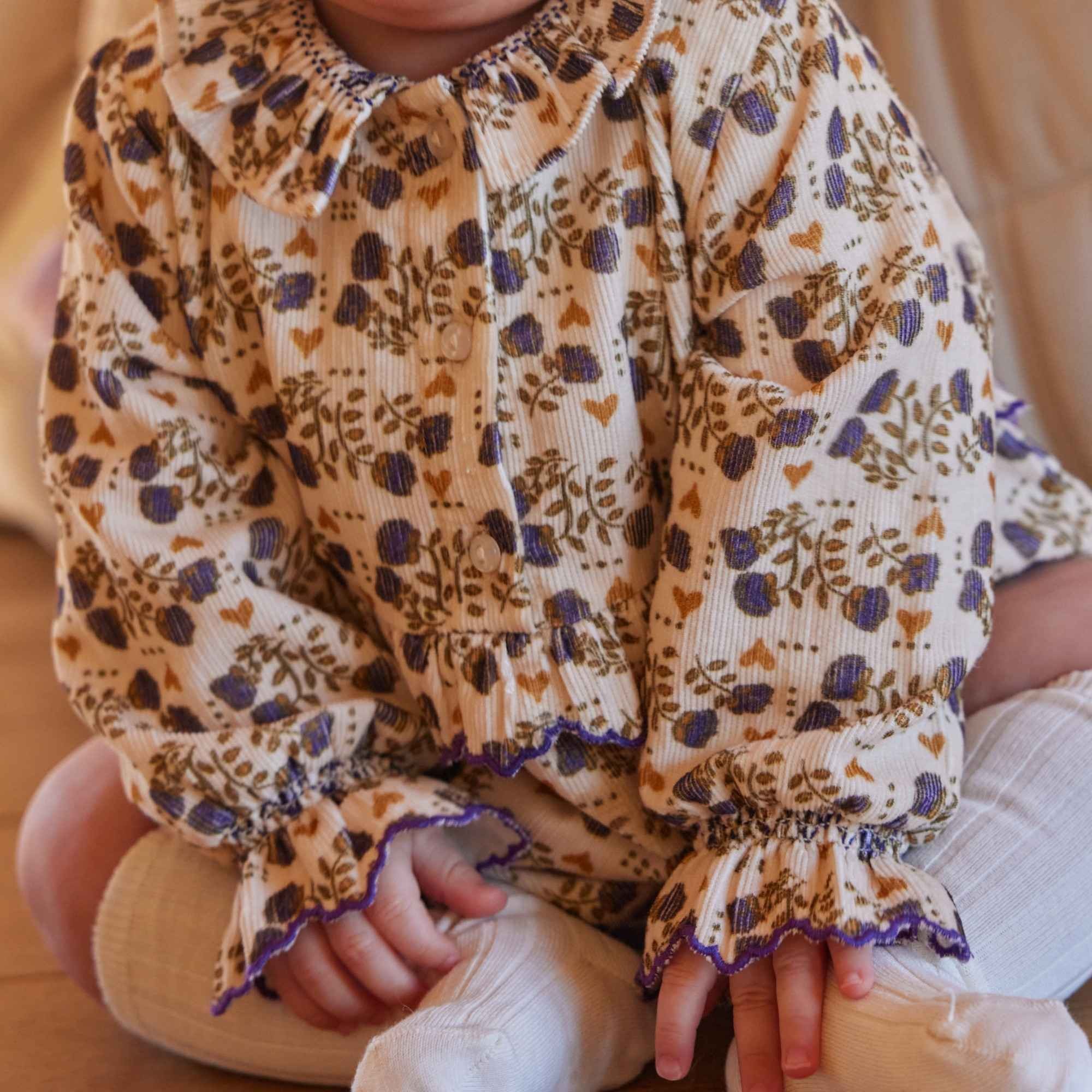 Barboteuse Violette - Ecru / Violet - Bonheur du Jour