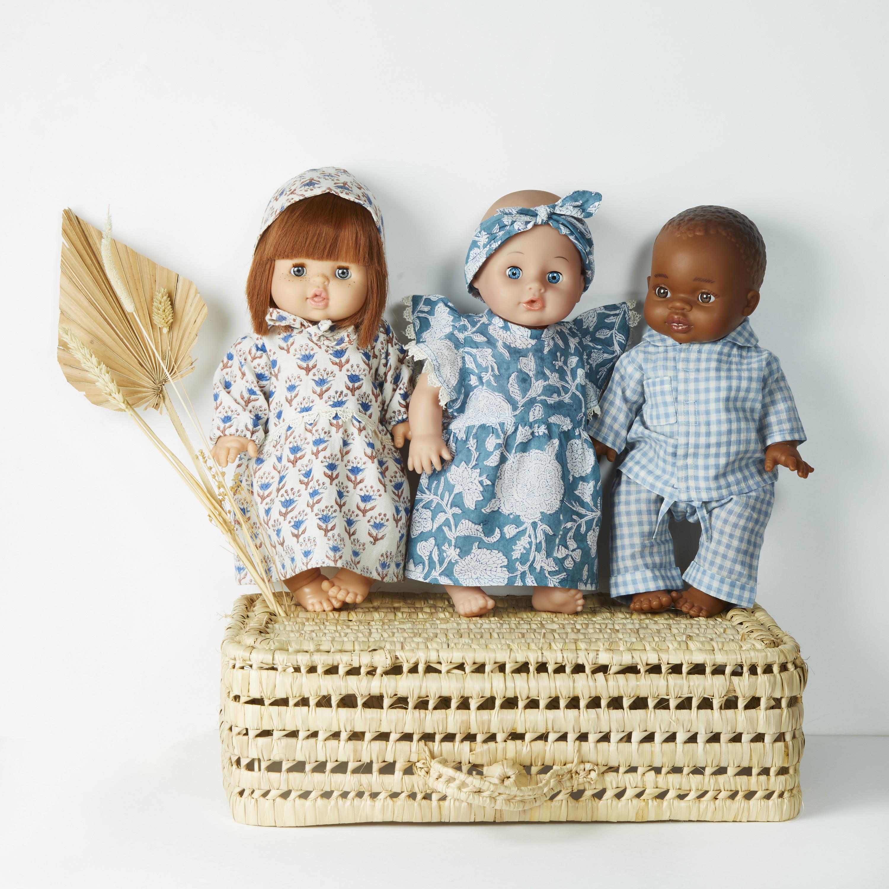 Alezia Dress Doll Kerala Ecru Blue - Bonheur du Jour