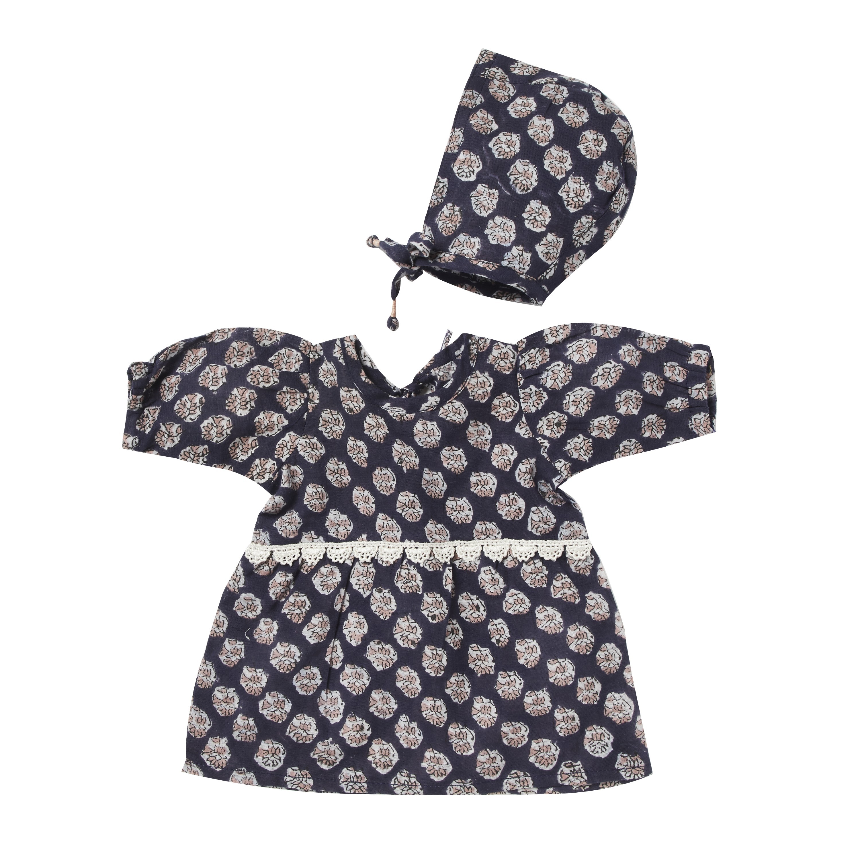 Alezia Dress Doll Navy Flowers - Bonheur du Jour